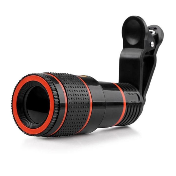 Clip on 8X Optical Zoom HD Telescope Camera Lens for Universal Mobile ...