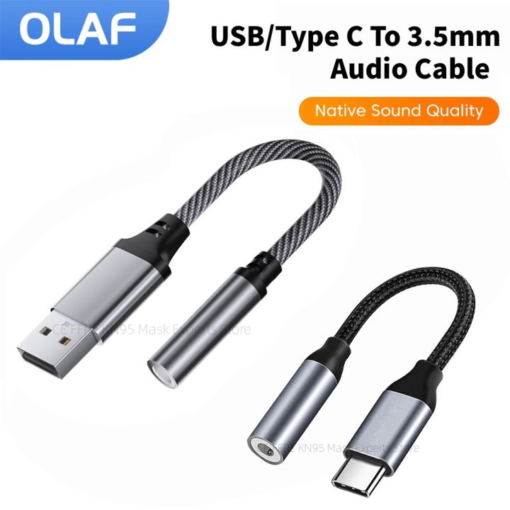 Olaf USB/USB Type C To 3.5mm Aux Adapter Type-c 3 5 Jack Audio Cable ...