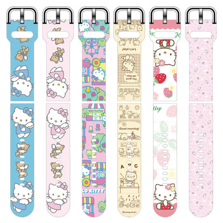 for Samsung Smart Watch Strap Band Kawaii Hellokittys Silicone Printed ...