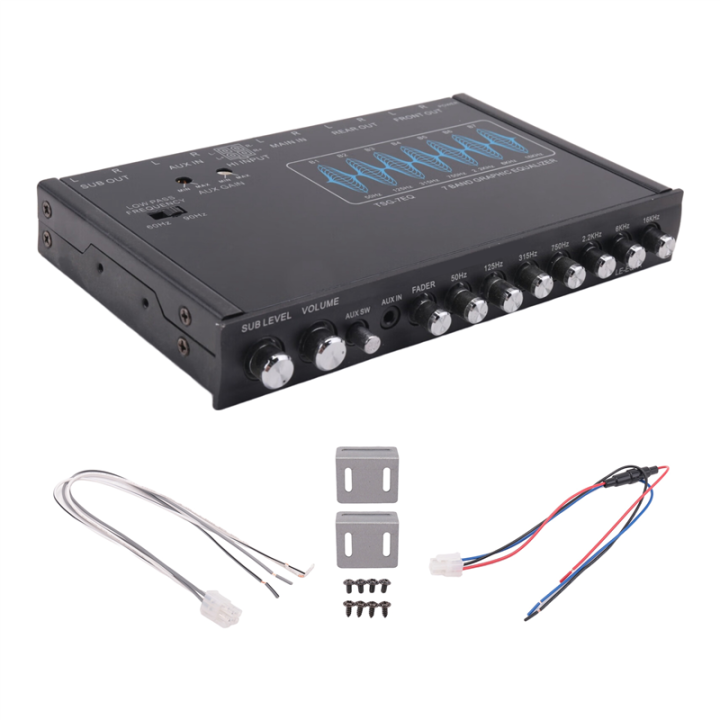 7 Band Car Equalizer Audio EQ Tuning Crossover Amplifier Parametric Car ...