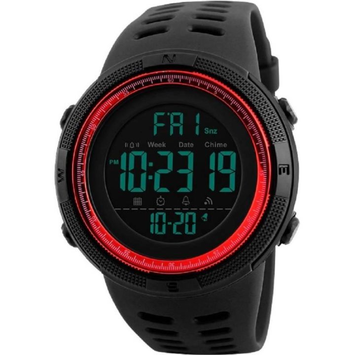 Piaoma Mens Black Digital Sport Watch Red Face | Daraz.lk