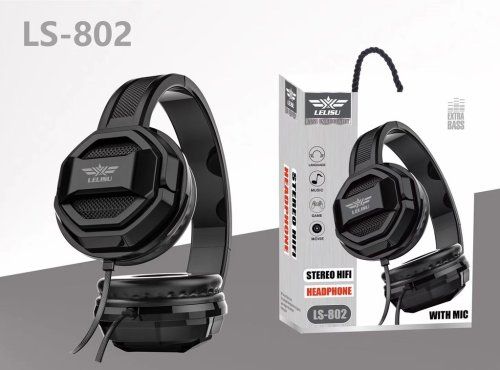 LELISU LS-802 WIRED HEADPHONE WITH MIC | Daraz.lk