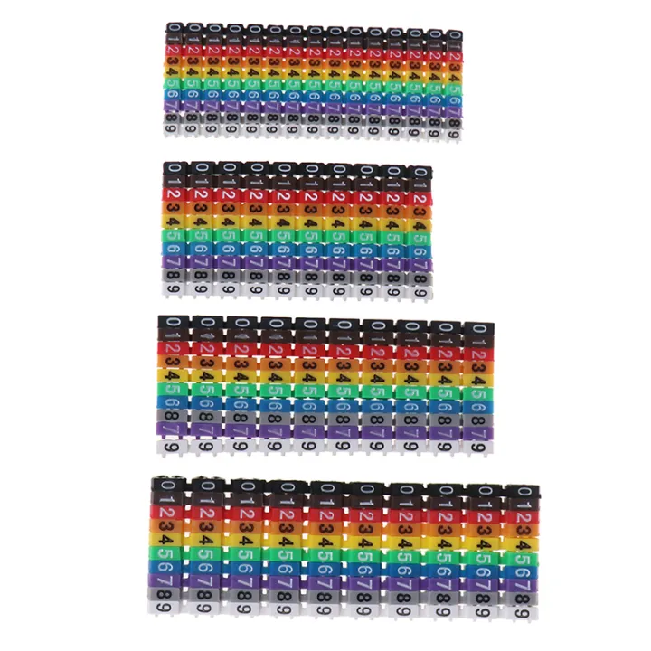 Cable Markers Colourful C-Type Marker Number Tag Label For Wire 1.5/2.5 ...