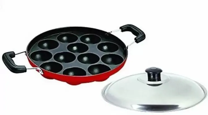 Non Stick Appam Pan,Appam Maker,12 Pits Appam Maker, Nonstick Appam Pan ...