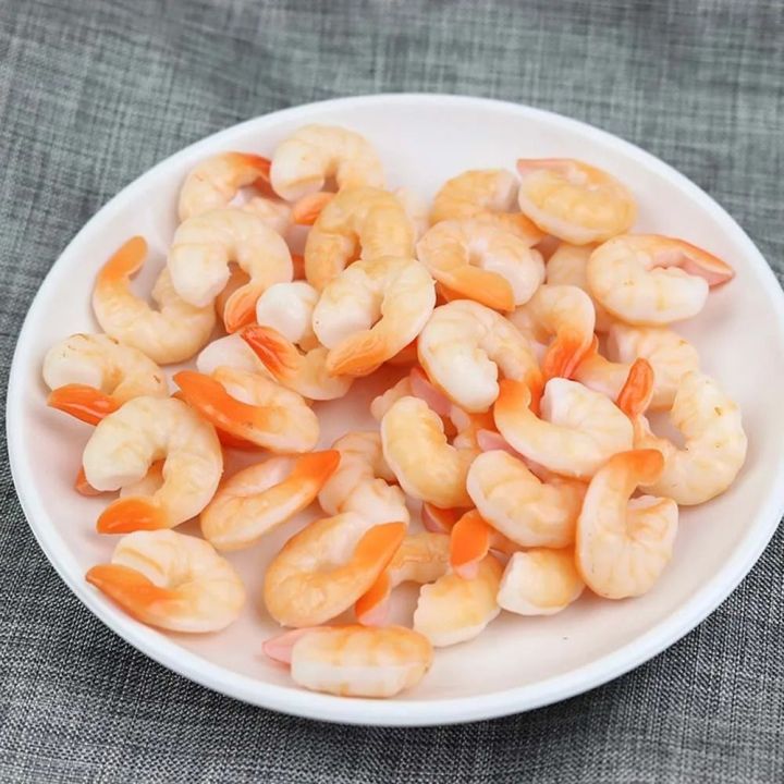 Fake Food Model PVC Simulation Shrimp Tail Mini Realistic Shrimp Model ...