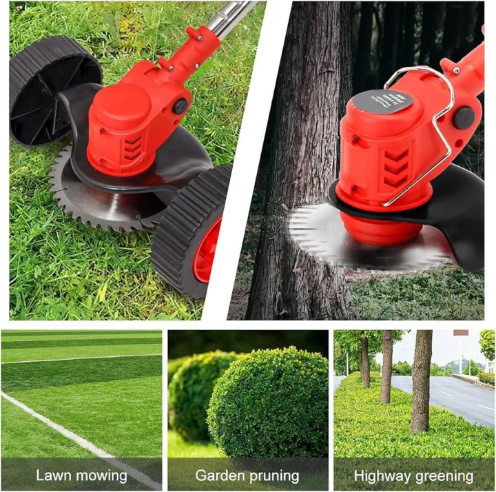 1 Battery Cordless Grass Trimmer with Detachable Wheels, Circular Saw ...