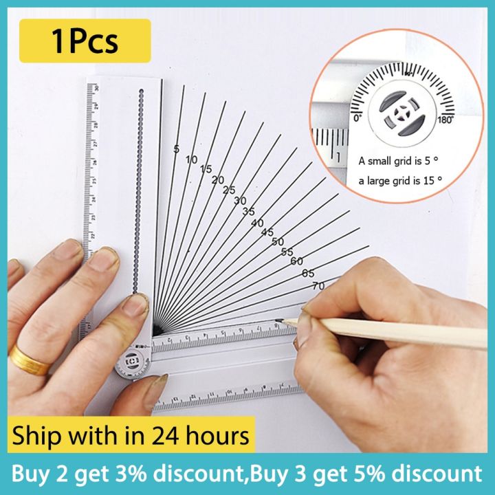 1Pcs Folding Geometric Drawing Ruler Mathematical Line Circular Drawing ...