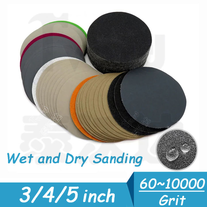 Sandpaper Discs 3 4 5 Inch Waterproof Sandpaper Hook and Loop 60 80 100 ...