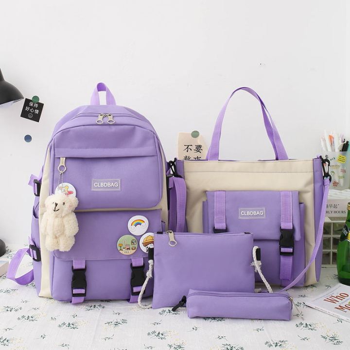 Five-Piece Korean Style ins Schoolbag Primary School Girls Backpack ...