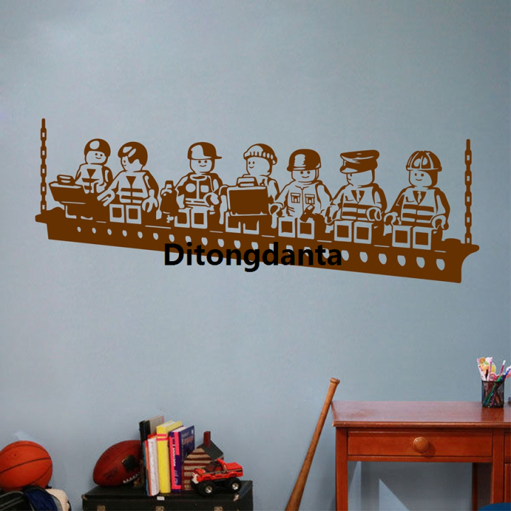 Decorative stickers wall room boy cartoon funny robot vinyl wall ...