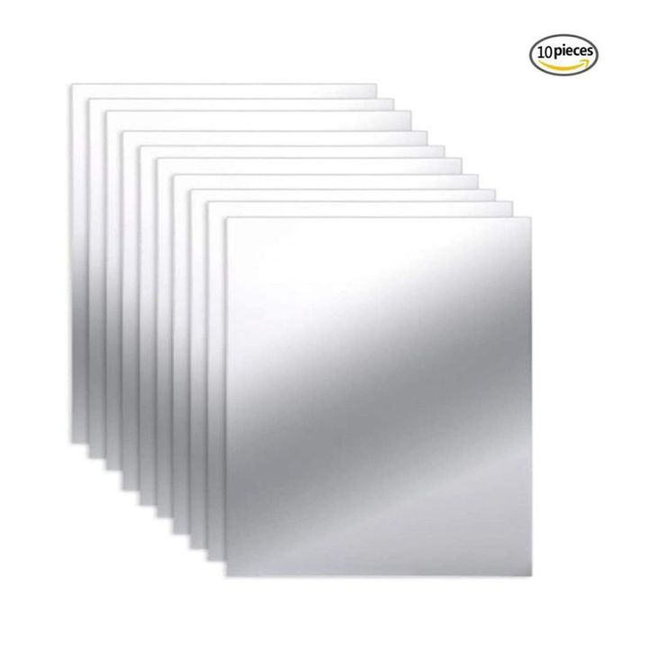 10pcs New Self-adhesive Mural Square Mirror Stickers Wall Tile Stickers ...