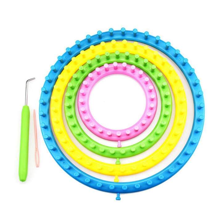 Round Knitting Looms Set Craft Kit Tool With Hook Needle And Pompom ...
