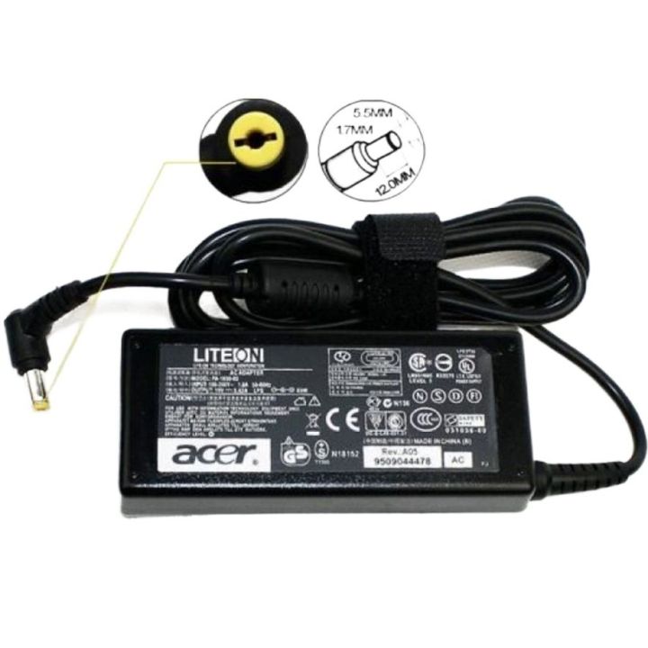 Acer 45W 19V/3.42A Small Yellow Pin Laptop Charger 3.0*1.0MM | Daraz.lk