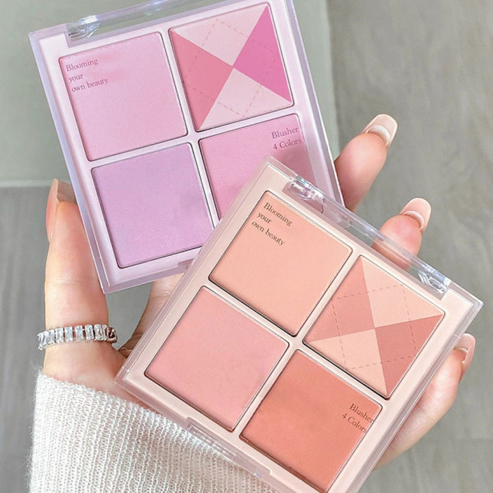 Blush Palette Powder 4 Color Blush Shades Matte Natural Glow Long ...