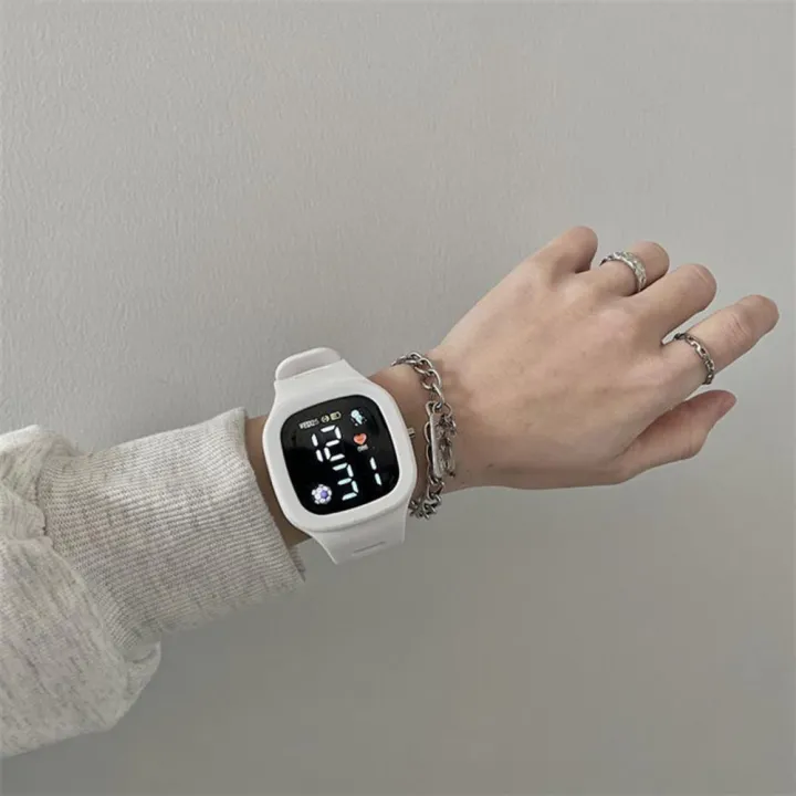 Women Watch Watch Stylish Square Dial Digital Watch Adjustable Strap ...