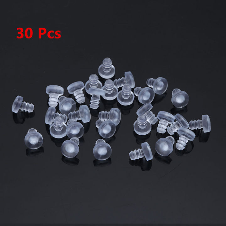 30 Pieces Clear Rubber Glass Table Top Spacers Anti Embedded Soft Stem ...