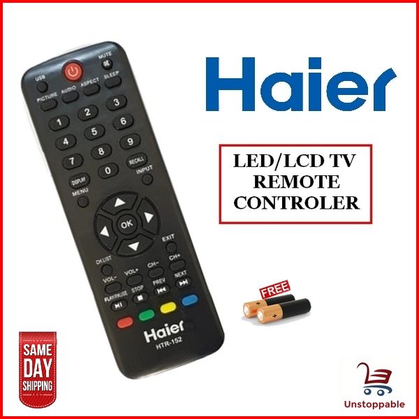 Haier LED/LCD TV Remote Controller HTR-152 & Free Batteries | Daraz.lk