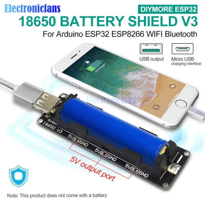 【va Va Voom】esp32s For Wemos For Arduino Charge For Raspberry Pi 18650 Battery Shield Board