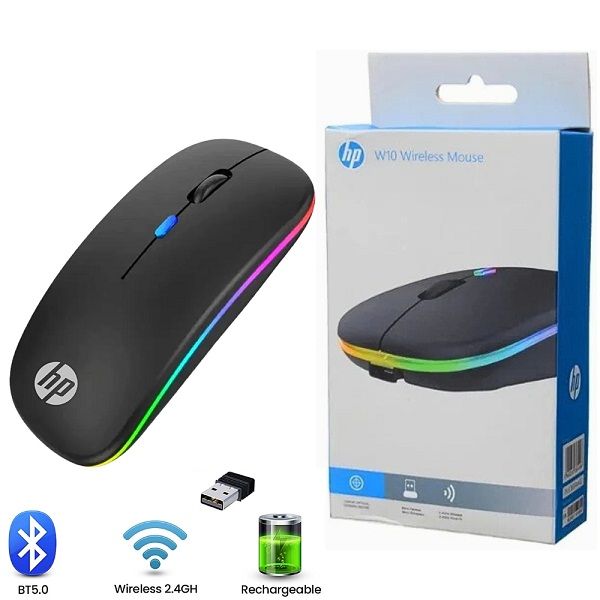 HP Bluetooth & Wireless Dual Model RGB Mouse Mouse W10 | Daraz.lk