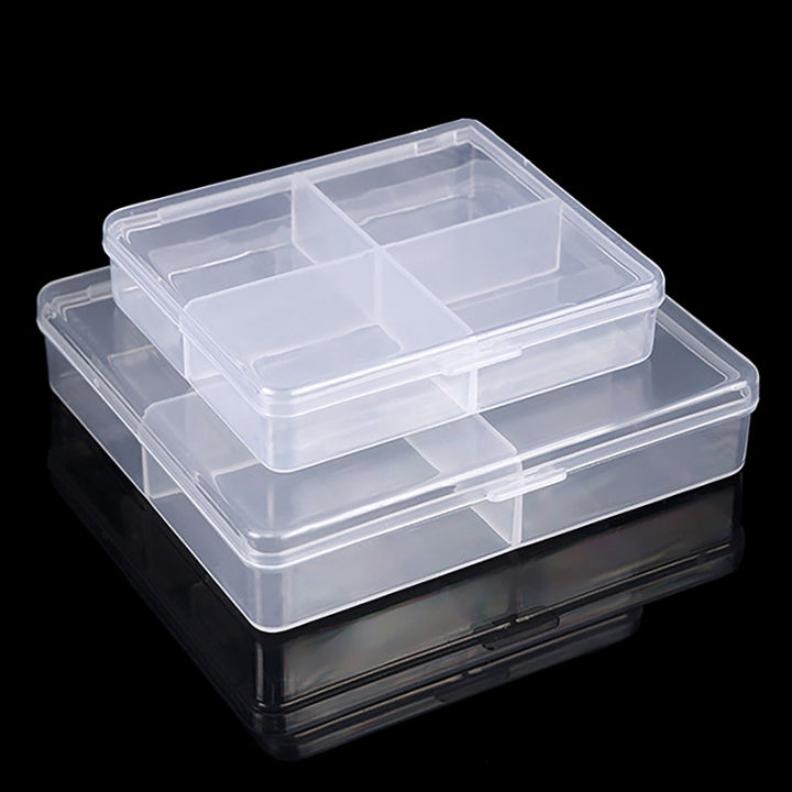 Square Plastic Transparent Storage Box Small Items Sundries Organizer ...