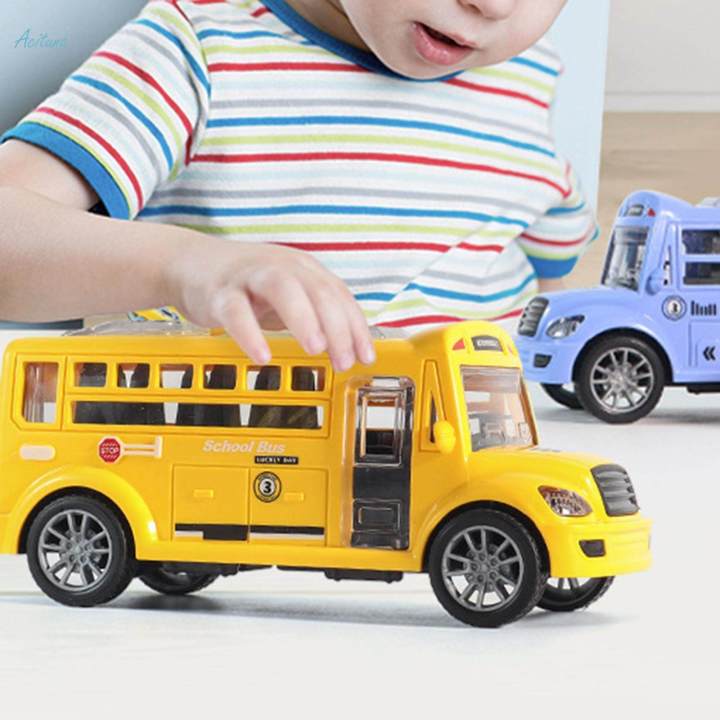 School Bus Toy Educational Durable Pull Back Bus for Children Preschool ...