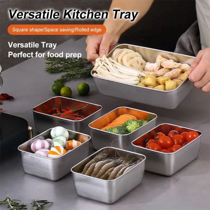 Stainless Steel Fresh-keeping Box With Lid Fresh Food Sealing Container ...