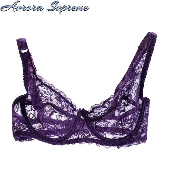 Lace Bra Lace Push-up Bralette with Embroidery Breathable Seamless Fit ...