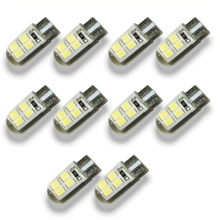 10x W5W LED T10 Car light Bulb Short Silica Gel High Bright Dome ...