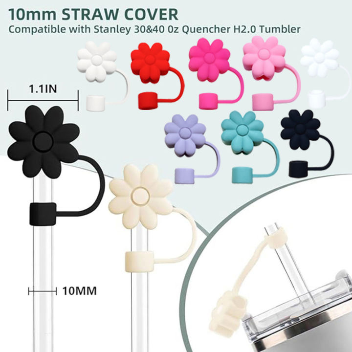 【New design】1pcs Flower Silicone Straw Tip Cover Cap For Stanley Cup ...