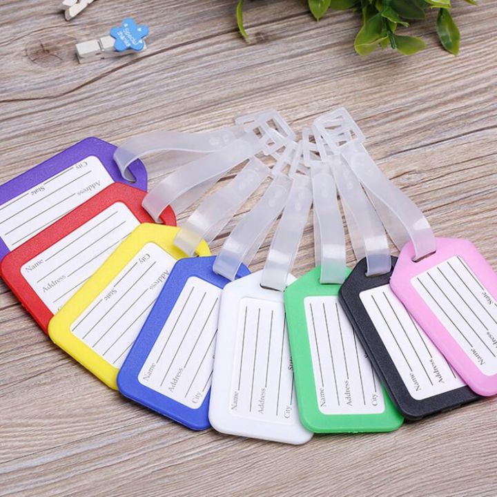 Simple Solid Color Plastic Luggage Tag Women Men Travel Suitcase ID ...