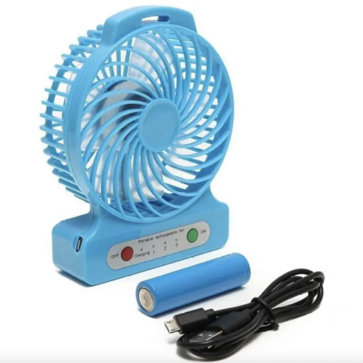 Mini USB Rechargeable Fan With Battery and Cable full set | Daraz.lk