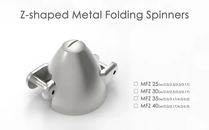 25mm/30mm/35mm/40mm Z-Shaped Metal Folding Propeller Spinner 2.0/2.3/3. ...