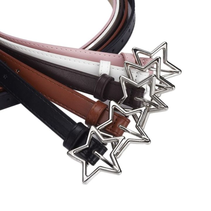 Punk Heart Five-point Star Waistband Adjustable Metal Buckle Star Belt ...