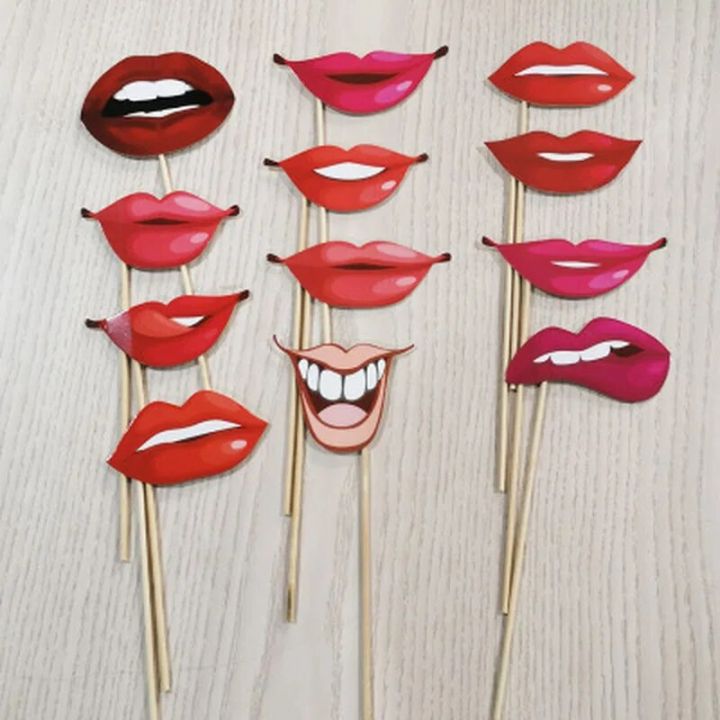 12 s Funny Lip Mouth Photobooth Props Wedding Decoration Funny Lip ...