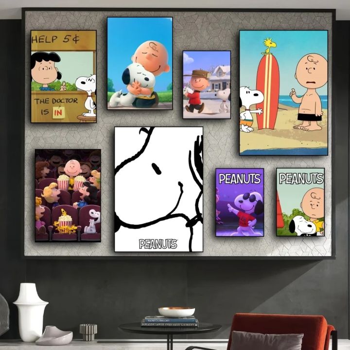 MINISO Cartoon Snoopy Canvas Poster Prints Art Wall Pictures Living ...