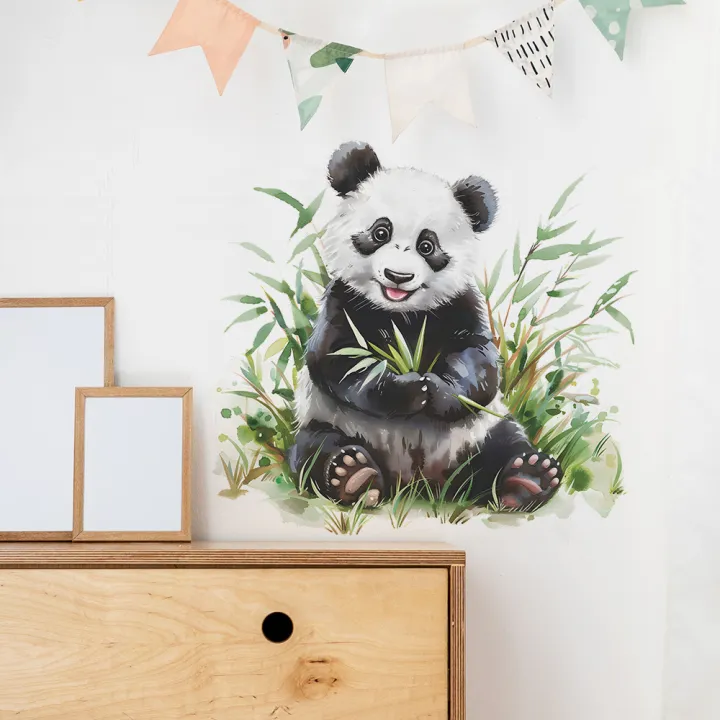 1PCS Cartoon Cute Red Panda Wall Stickers Children's Room Kindergarten ...