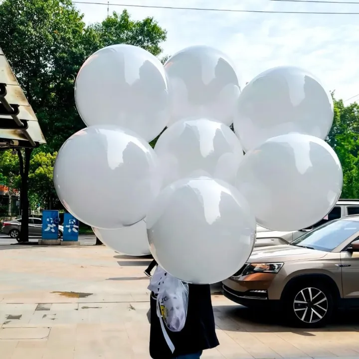 2pcs Outdoor 36Inch White Balloons Round Extra Large Giant Balloons ...
