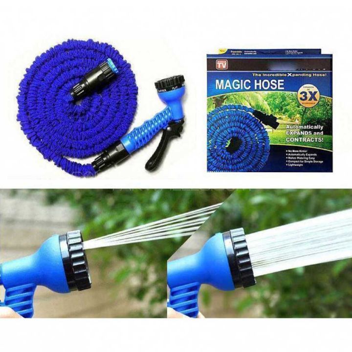 Magic Hose 30m 100ft Expandable Flexible Plastic Hose With Spray Gun ...