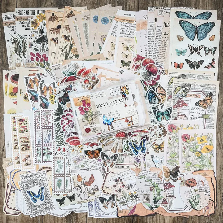 200 For Stickers Paper Journaling Junk Pack Craft Picture Journal Kits ...