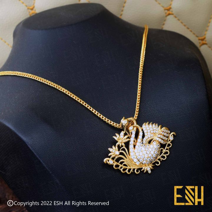 22kt Gold Plated chein and pendent 18/24 Inch 2.5mm singapore square ...