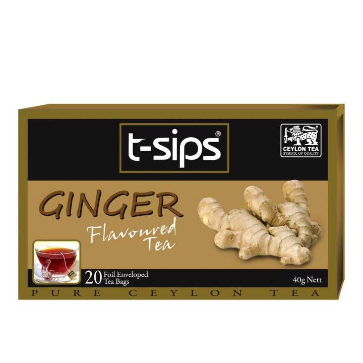 t-sips Ginger Flavoured Black Tea 2g X 20 tea bags (enveloped) | Daraz.lk
