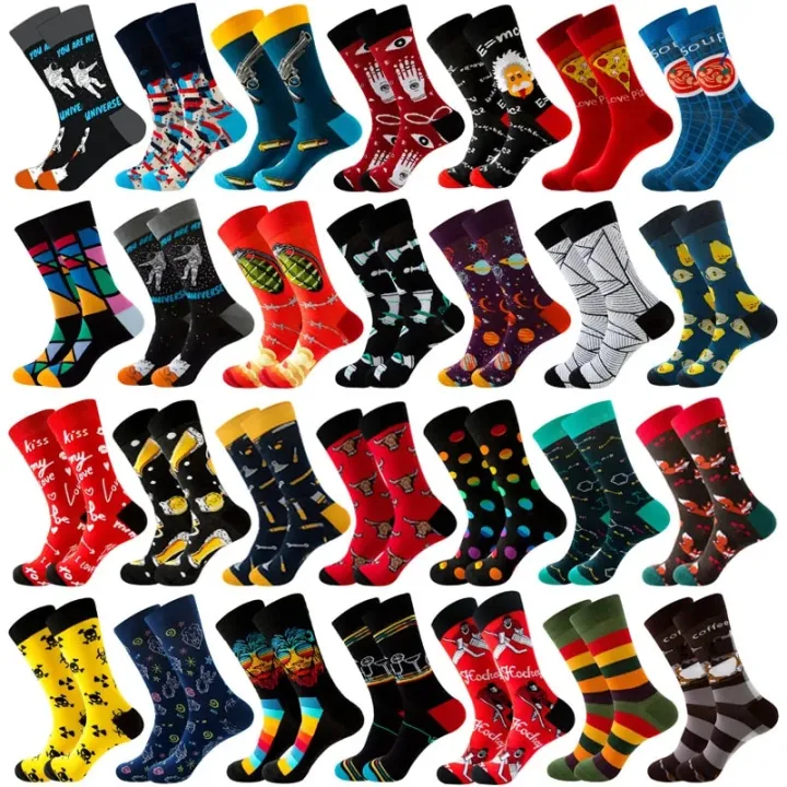 New Men's Socks Harajuku for Funny Cotton Women's Socks Print Astronaut ...