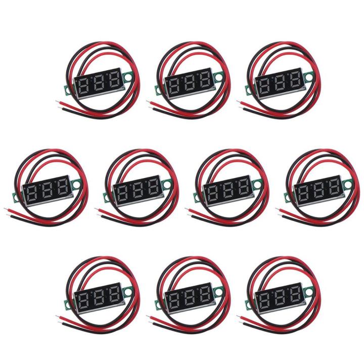 10pcs Portable Plastic 0.28-inch Small DC Voltage Meter Copper Black ...