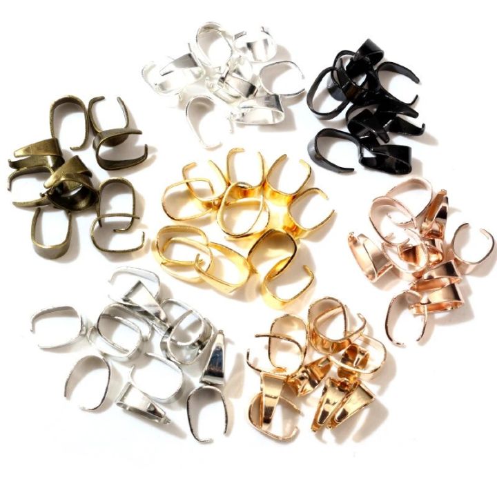 50pcs/lot Stianless Iron Pendant Clips Pinch Bail Clasps Buckle Charm ...