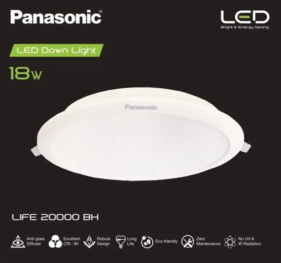 18W PANASONIC LED PANEL RECESSED ROUND LIGHT 3000K / WARM WHITE [ID ...