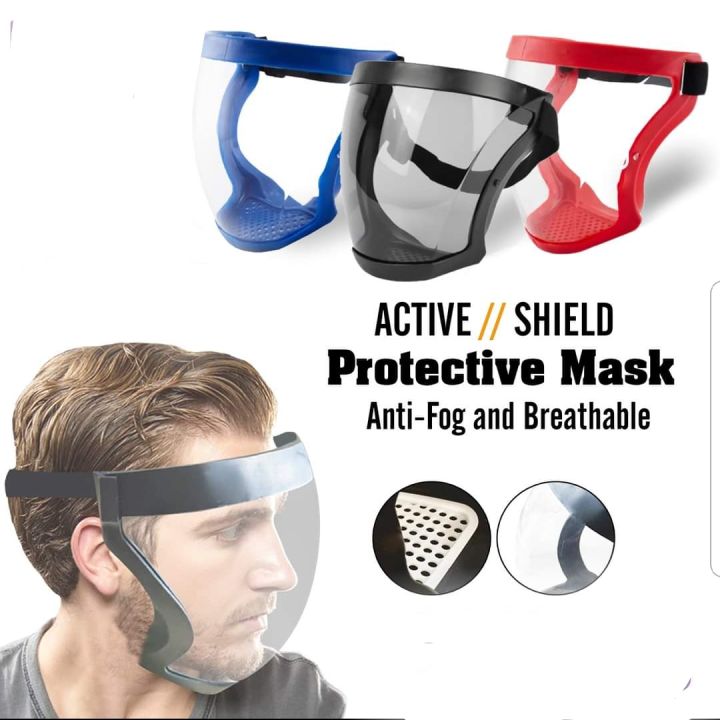 Active Shield Full Face Mask Safety Protective Transparent Shield ...