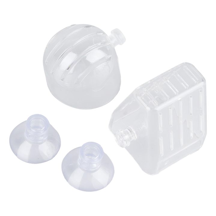 Aquarium Cone Feeder Transparent Glass Suction Fixation Fish Tank Red ...