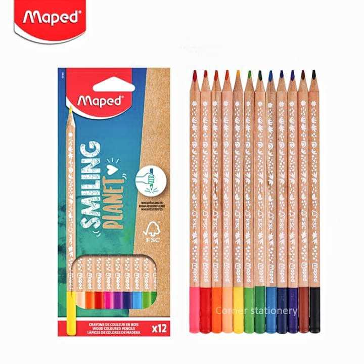 Colour Pencil Maped Smiling Planet FSC Colouring Pencil x 12 | Daraz.lk