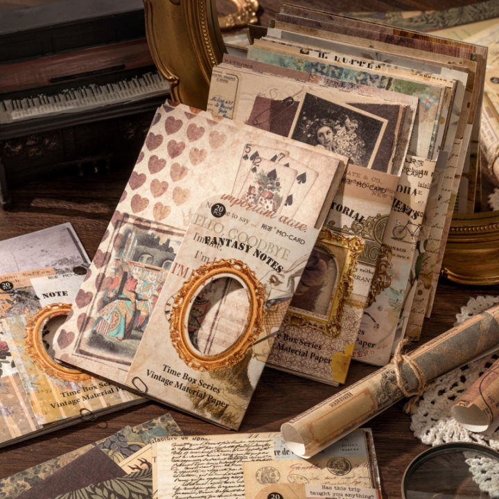 RHS Online 20PCS Time Box Series Vintage Material Paper DIY Album ...