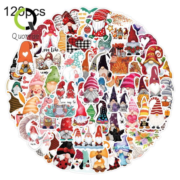 Quorrae Dwarf Sticker Set 120pcs Cute Gnome Stickers for Water Bottles ...